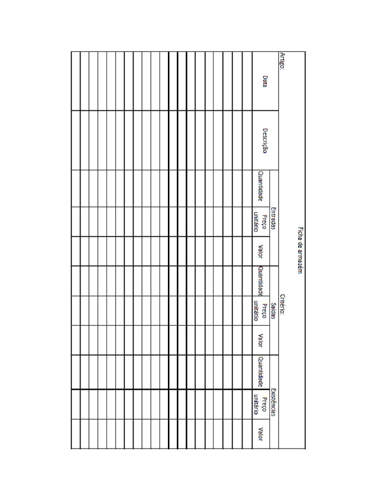 Ficha de Armazém | PDF
