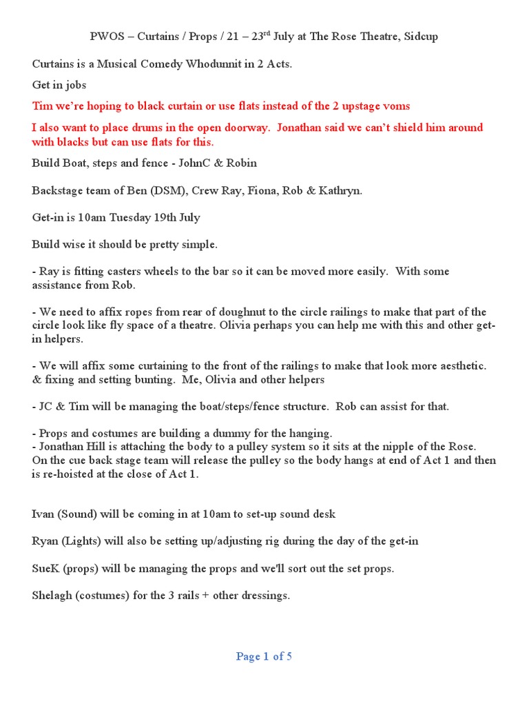 Props CURTAINS | PDF