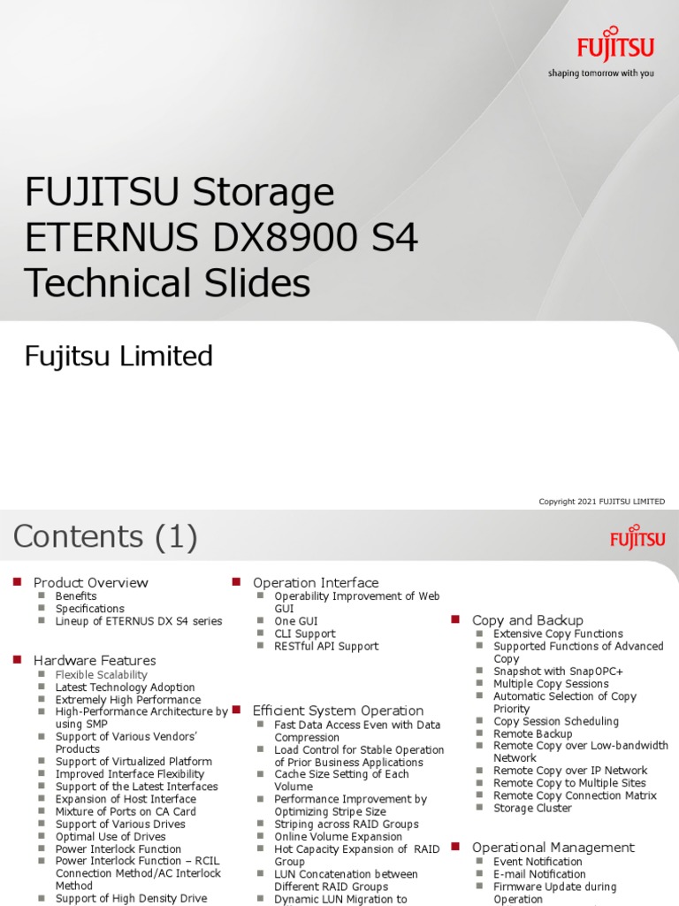FUJITSU Storage Eternus Dx8900 S4 Technical Slides | PDF | Representational State Transfer ...
