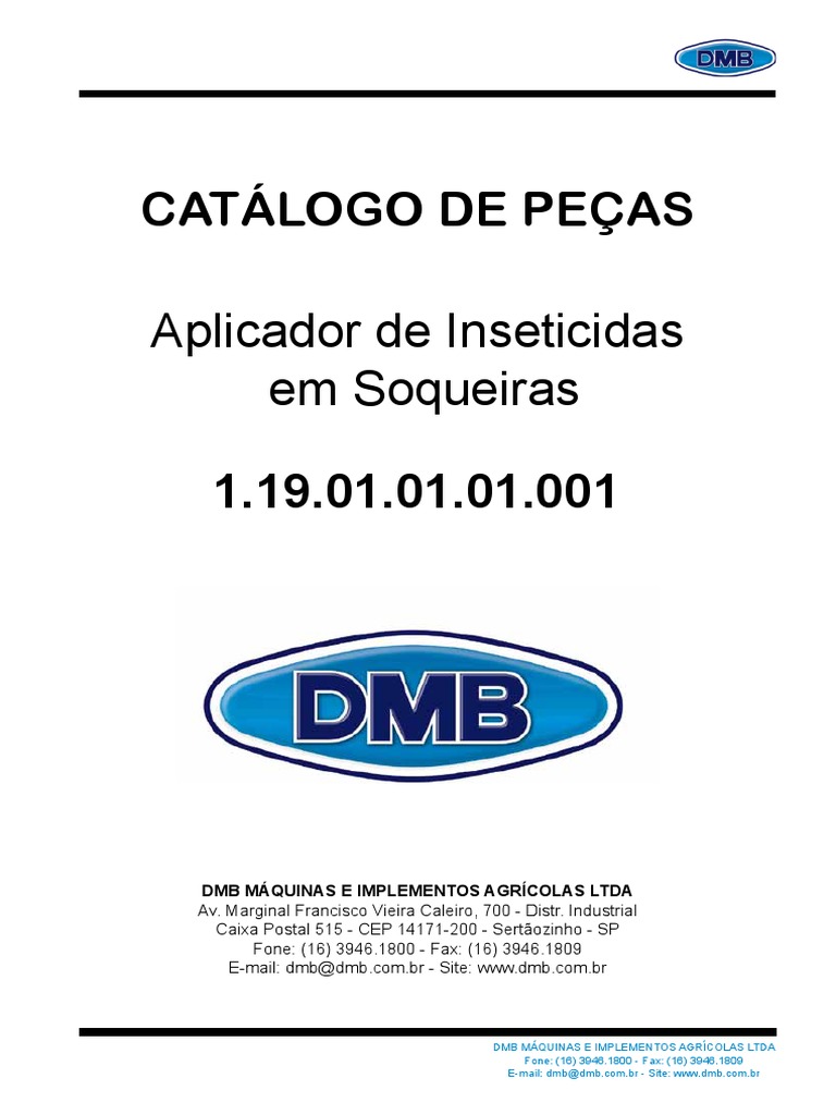Catálago Aplicador Inseticida Soqueiras - DMB | PDF | Parafuso | Porca (ferragem)