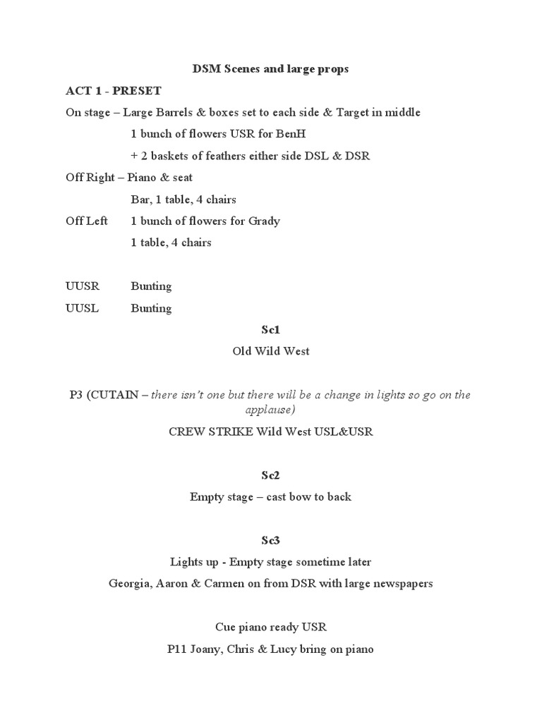 DSM Scenes and Large Props | PDF | Performing Arts