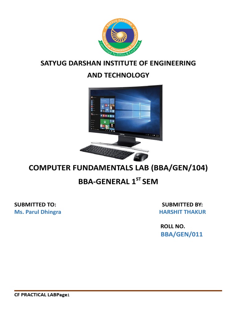 Computer Fundamentals Lab File | PDF | Computer File | Microsoft Power Point