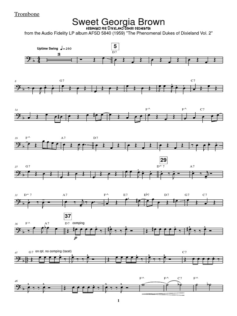 Sweet Georgia Brown - Trombone | PDF
