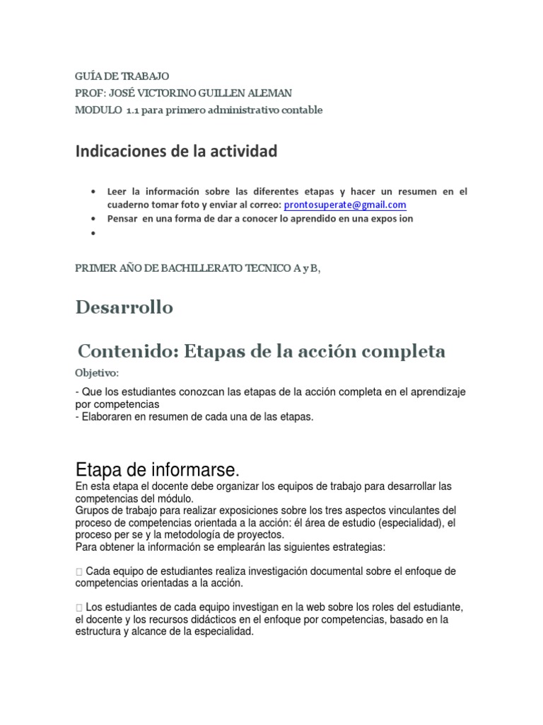 Guía #1 - 1° BTV Admón Contable A y B | PDF | Toma de decisiones | Planificación