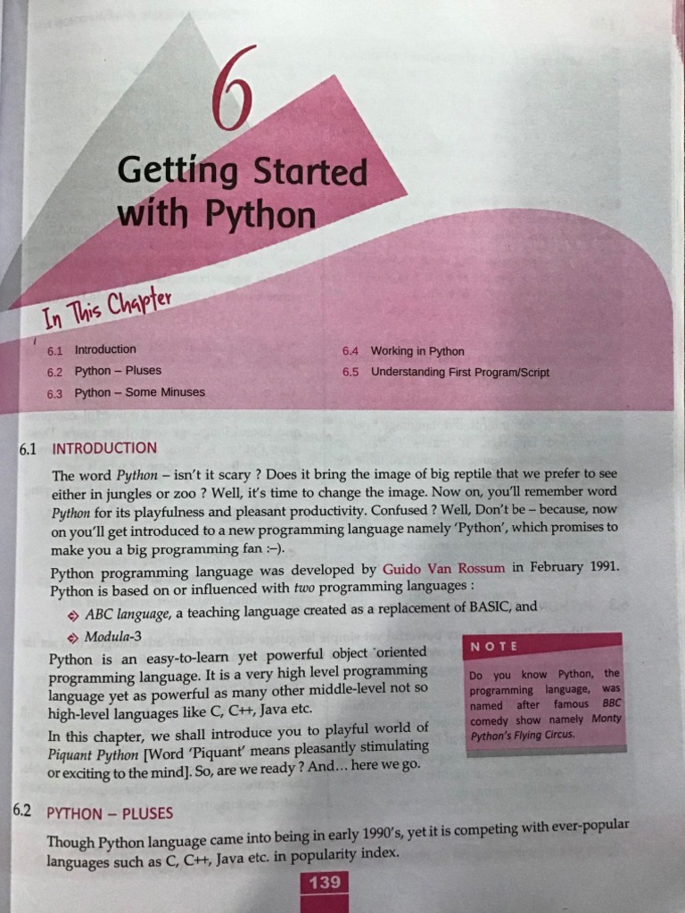 COMPUTER - CH - 3. Getting Started With Python | PDF