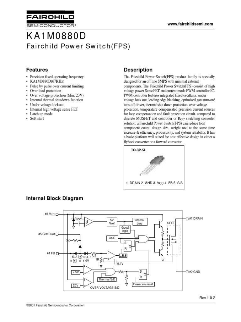 KA1M0880 | PDF | Field Effect Transistor | Mosfet