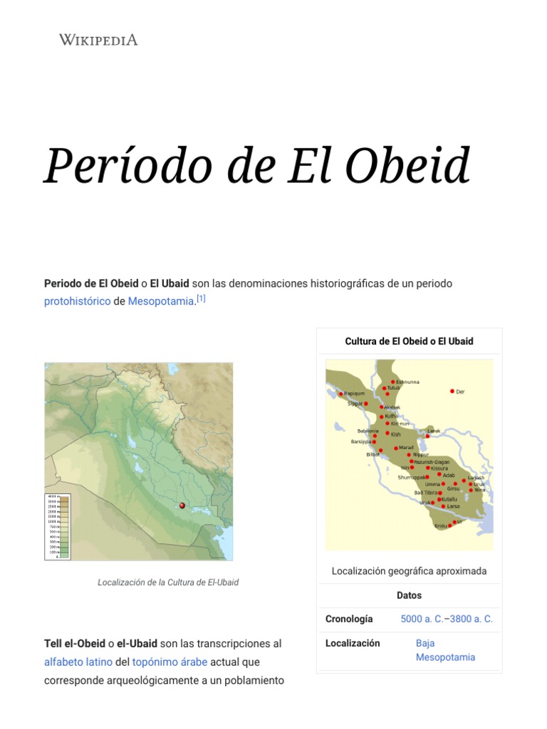 Período de El Obeid - Wikipedia, La Enciclopedia Libre | PDF ...