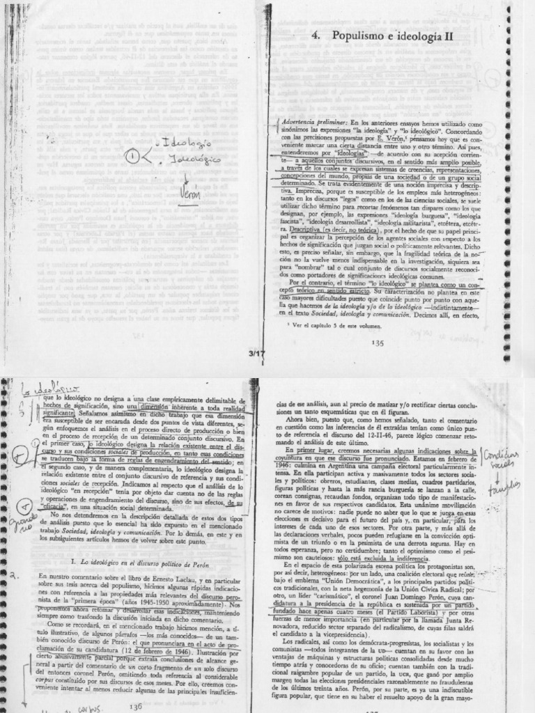 Emilio de Ípola Populismo e Ideología II | PDF
