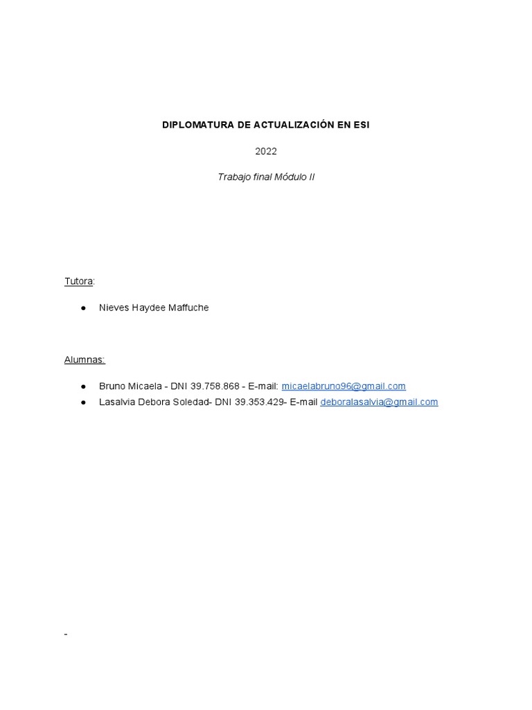 ESI Trabajo Integrador 2 3 | PDF