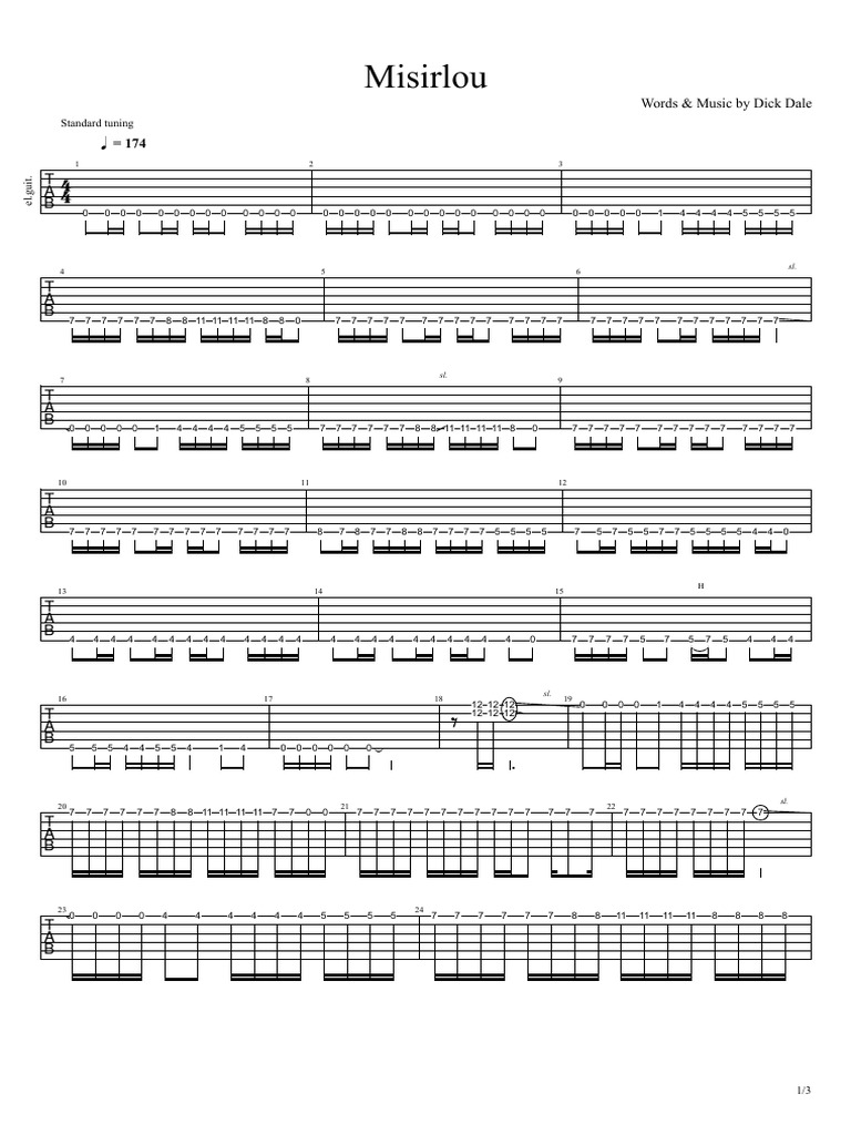 Misirlou: Words & Music by Dick Dale | PDF