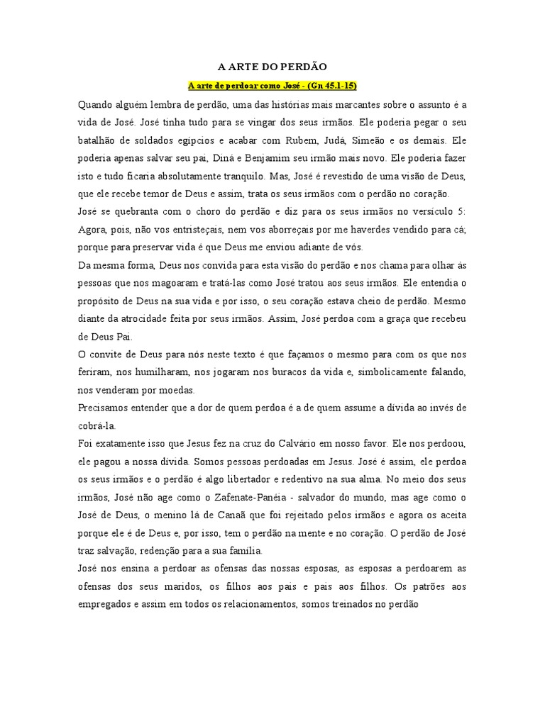 A Arte Do Perdão Pdf Perdão Salvação