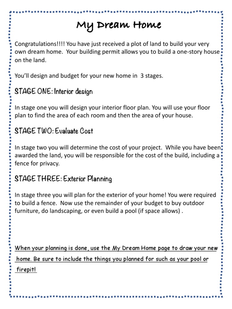 My Dream House Project | PDF | Chair | Home