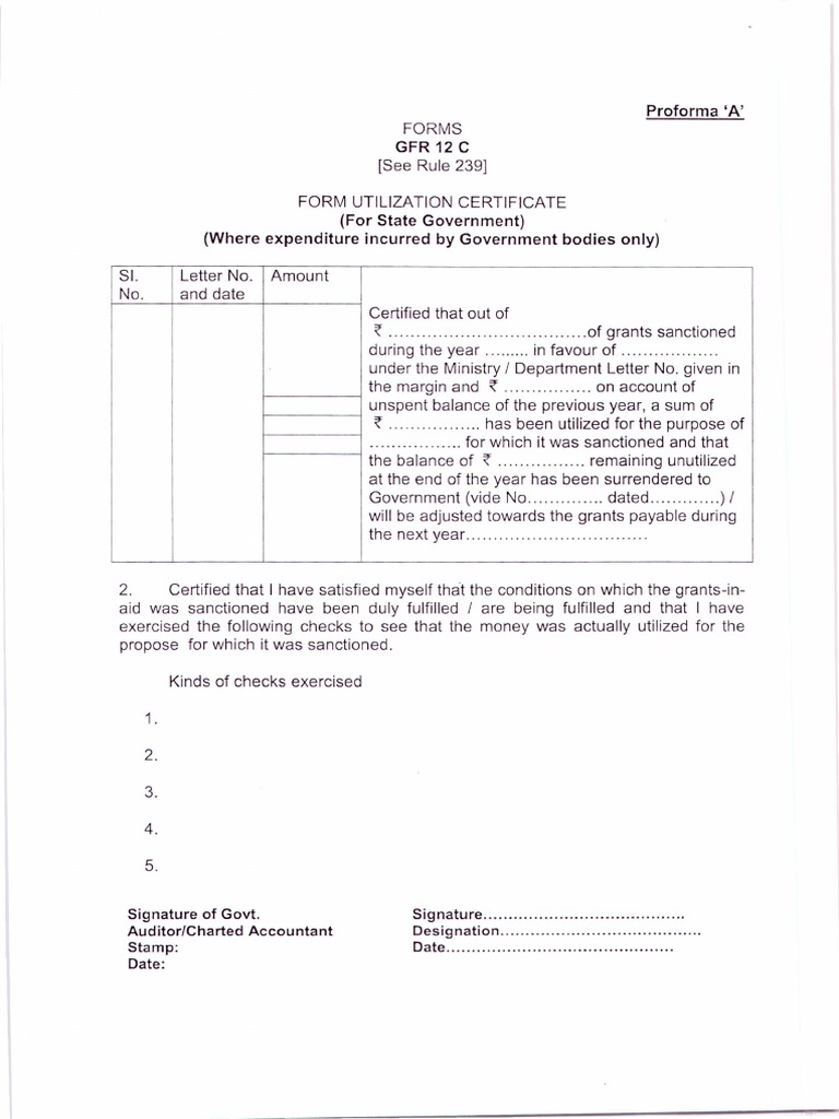 FORM GFR-12C StateGovernment | PDF | Finance & Money Management