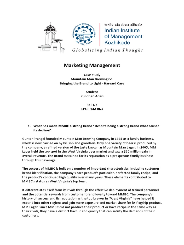 Mountain Man Brewing Company Case Study | PDF | Brand | Beer