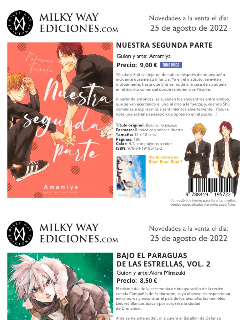 MWE Novedades Agosto'22 | PDF | Manga