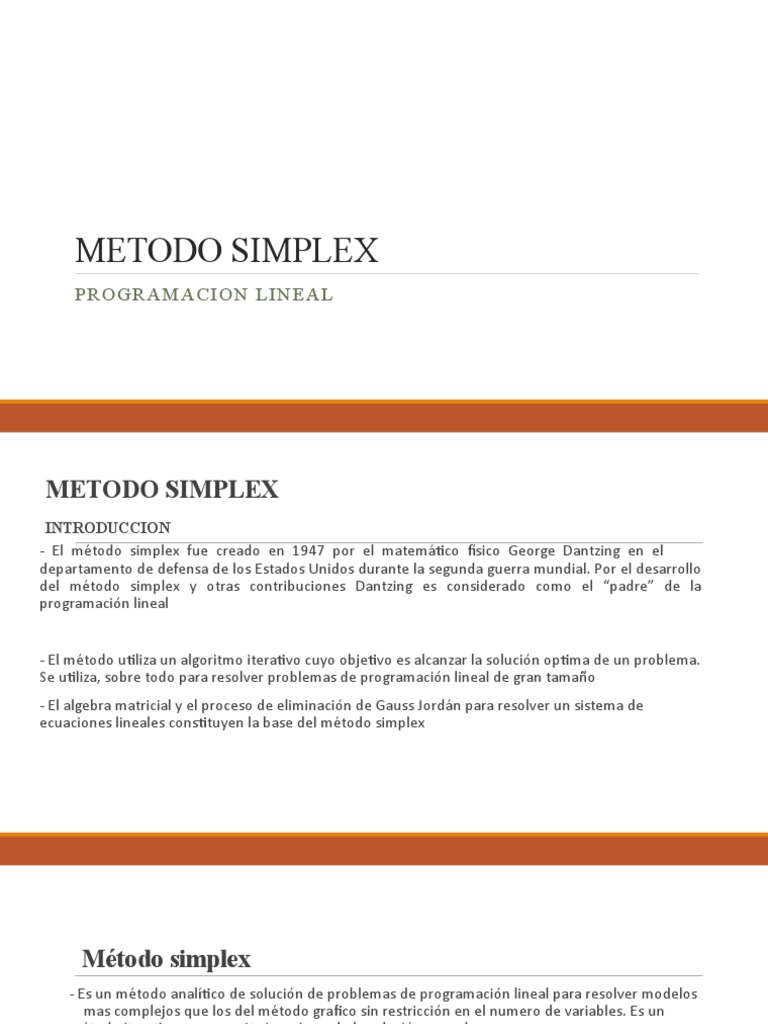 Metodo Simplex | PDF | Programación lineal | Matemáticas
