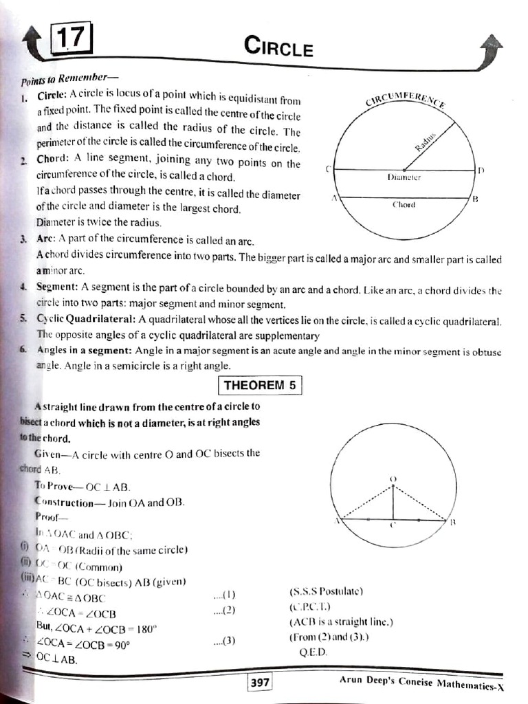 Circle Theorems, Class 10 | PDF | Circle | Elementary Geometry