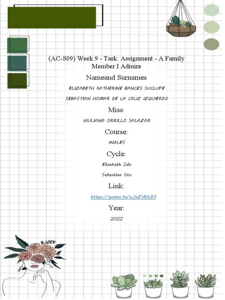 (AC-S09) Week 9 - Task Assignment - A Family Member I Admire | PDF