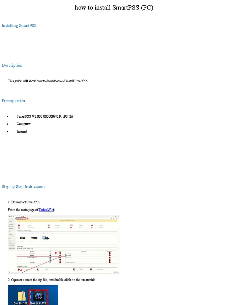 Installing SmartPSS on PC Guide | PDF