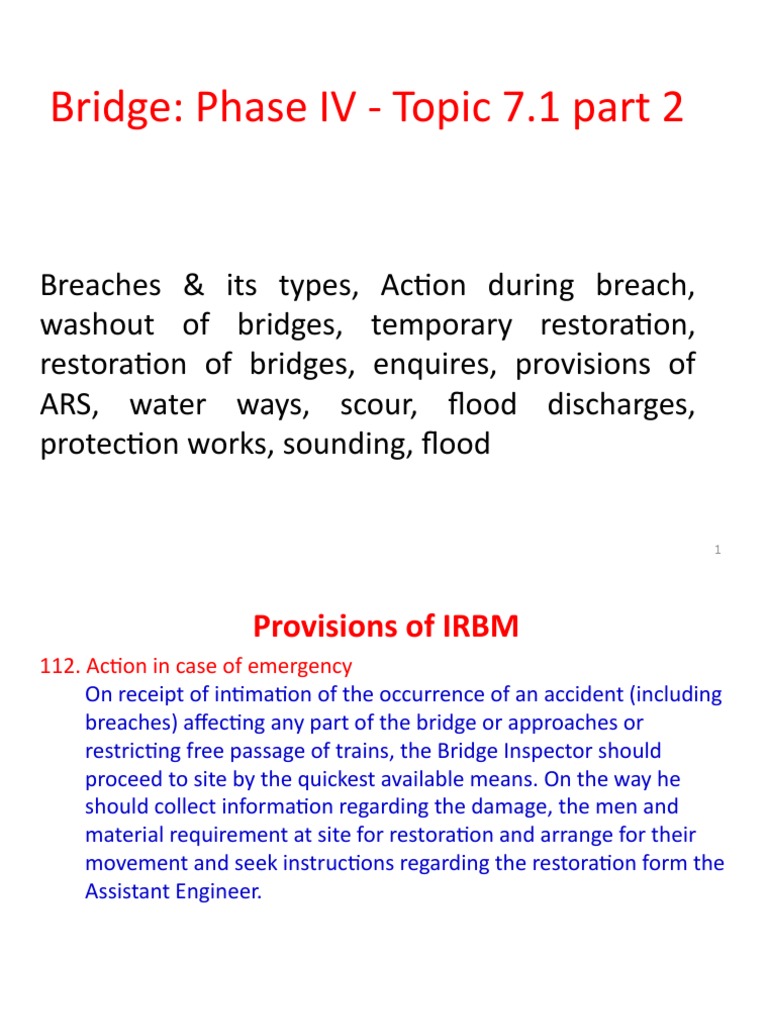 Bridge Breach Management and Emergency Protocols | PDF | Rail Transport ...