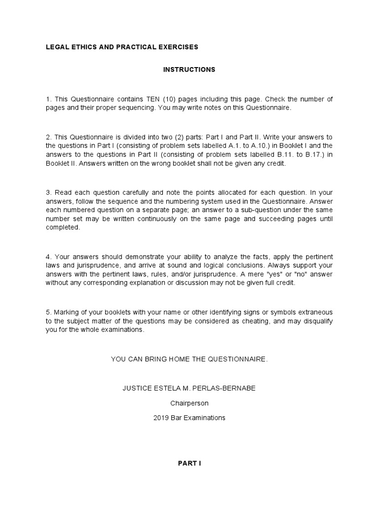 LEGAL ETHICS AND PRACTICAL EXERCISES - Bar Questions | PDF | Lawyer | Taxes