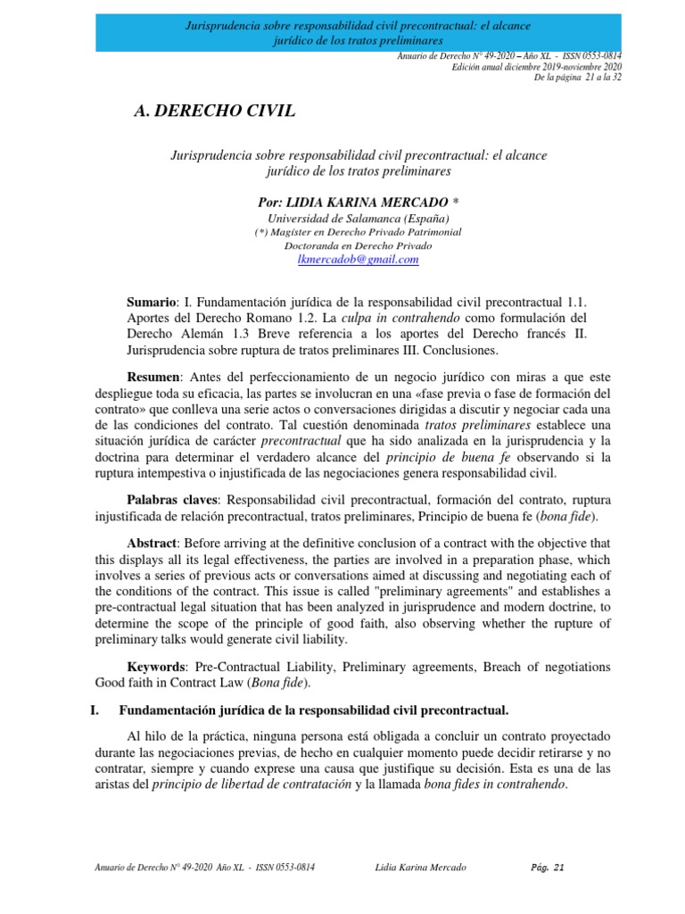 Jurisprudencia Sobre Responsabilidad Contractual2019 | PDF | Caso de ley | Daños y perjuicios