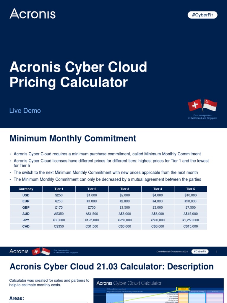 Acronis Cyber Cloud Pricing Calculator: Live Demo | PDF | Cloud Computing | Backup