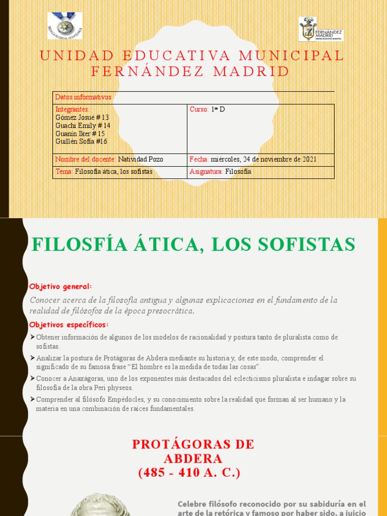 Filosofía ática antigua: una introducción a los sofistas Protágoras, Anaxágoras y Empédocles | PDF