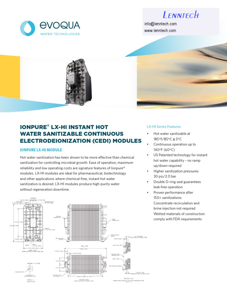 Lenntech: Ionpure Lx-Hi Instant Hot Water Sanitizable Continuous ...