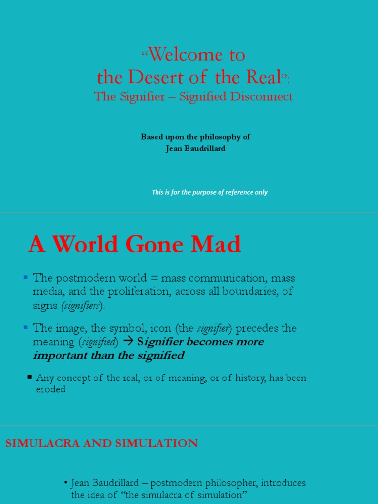 Post Modernism - New Simulacra & Simulation | PDF | Philosophical ...