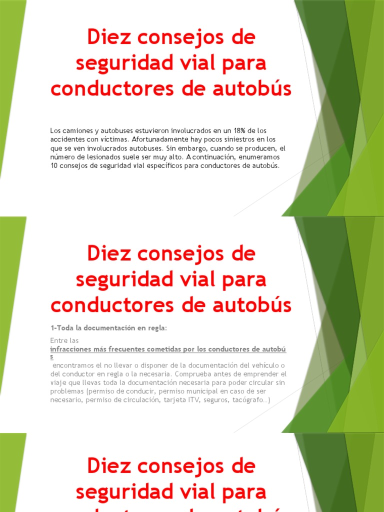 Diez Consejos de Seguridad Vial para Conductores de | PDF | Seguridad ...