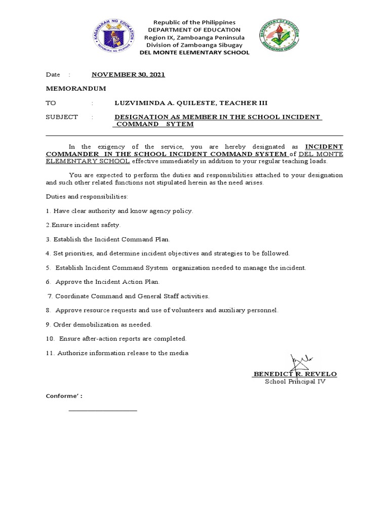 Designation in The Incident Command System | PDF | Incident Command ...