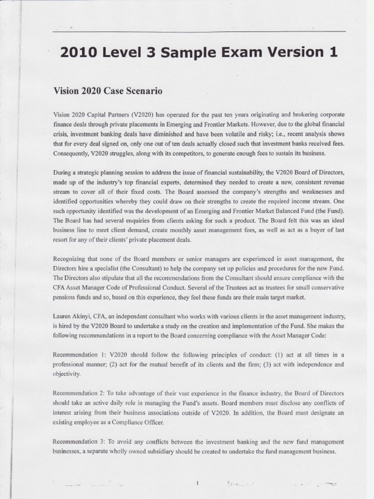 2010 CFA3 Sample Exam V1 Part1 | PDF | Bias Of An Estimator ...