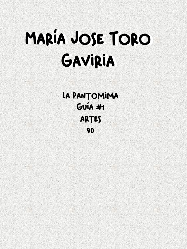 Pantomima Guía #1 | PDF