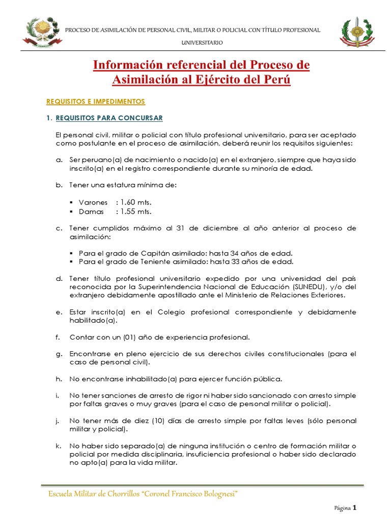 ASIMILACION EJERCITO Emch | PDF | Policía