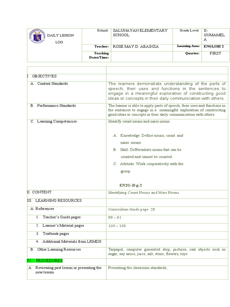 Grade 2 English Co 1 Version 1 | PDF | Teachers | Learning