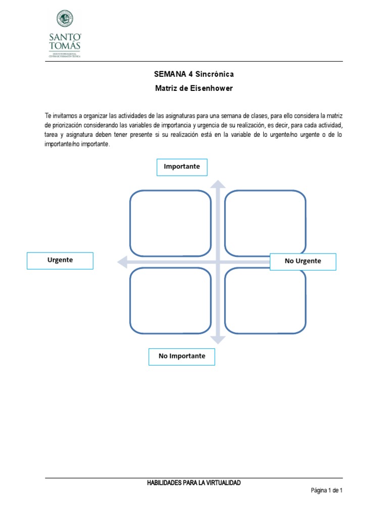 Matriz de Eisenhower - SincrÃ Nico | PDF