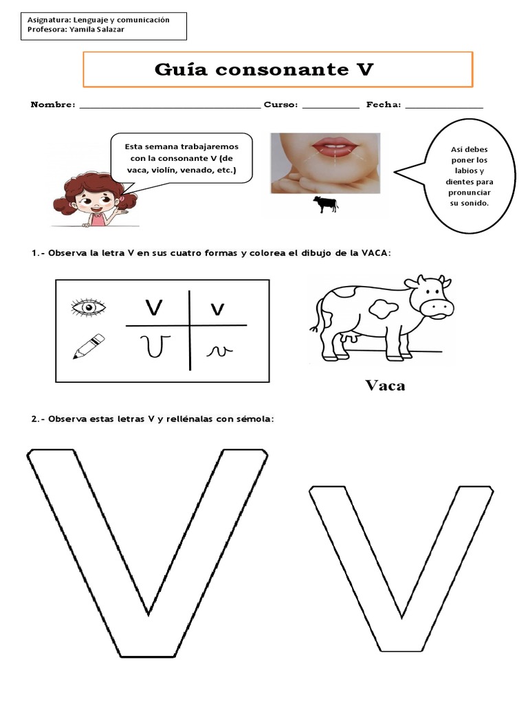 Actividades para aprender la letra V | PDF | Lingüística