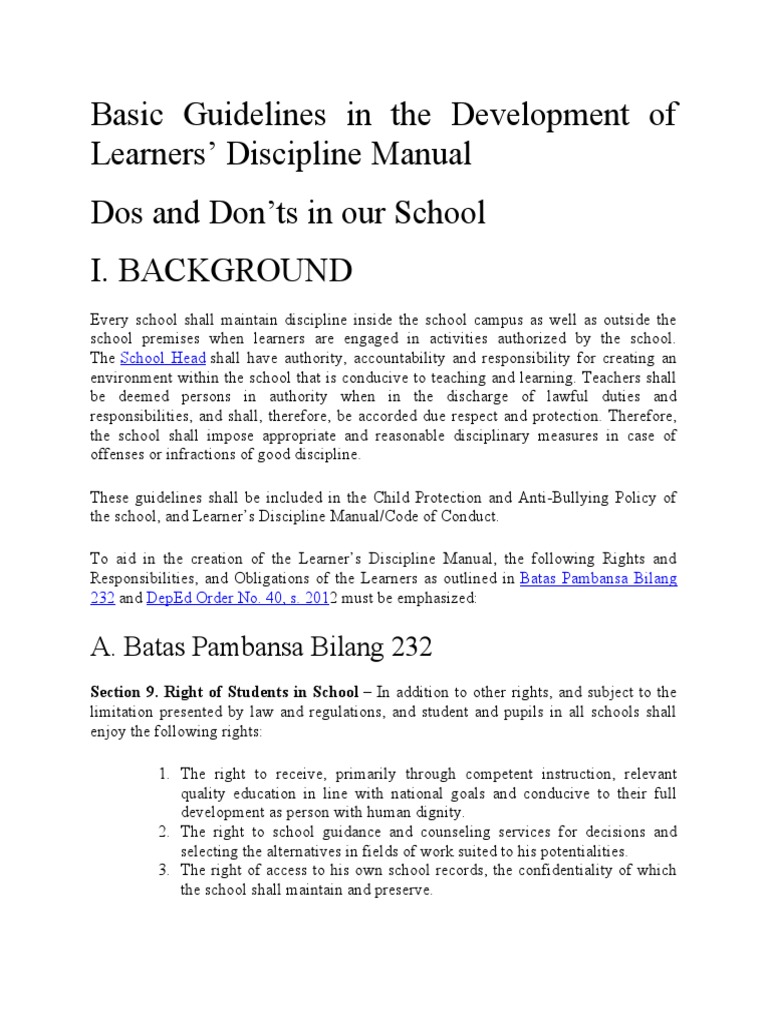 School Rules and Regulations | PDF