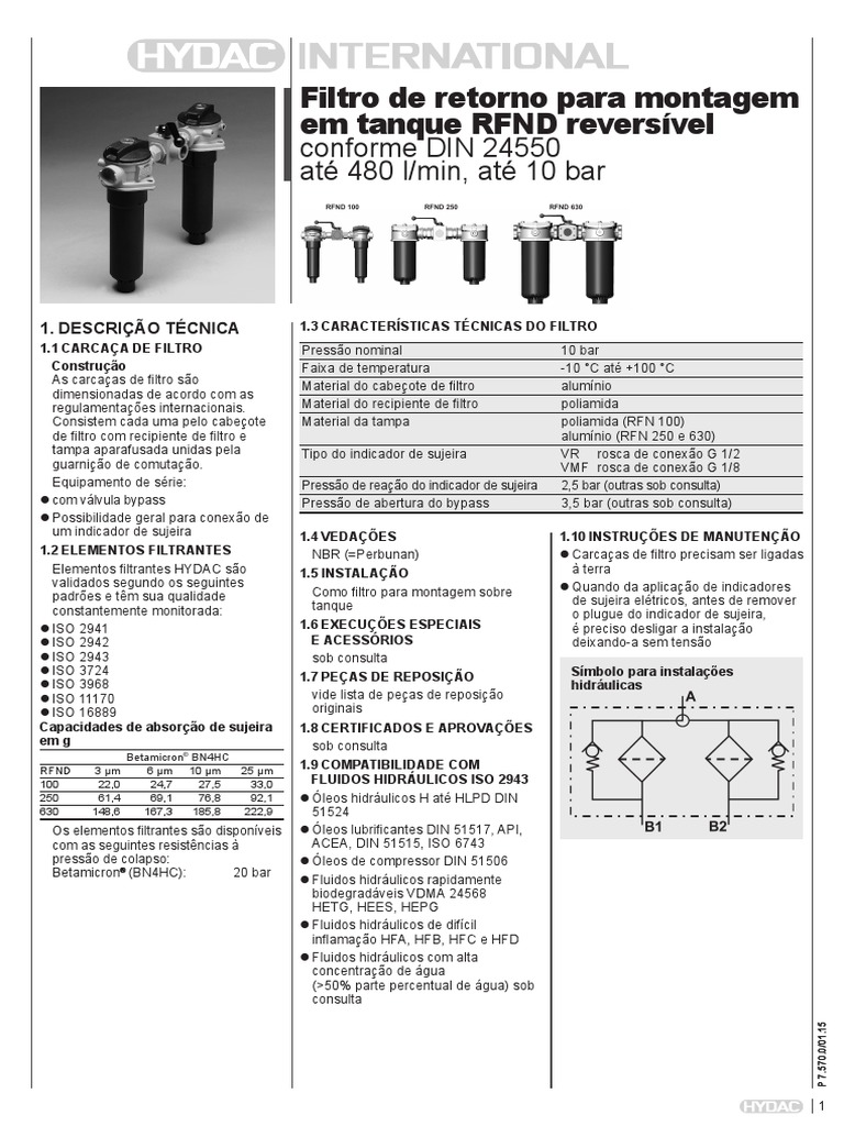 Hydac - Filtro Retorno | PDF
