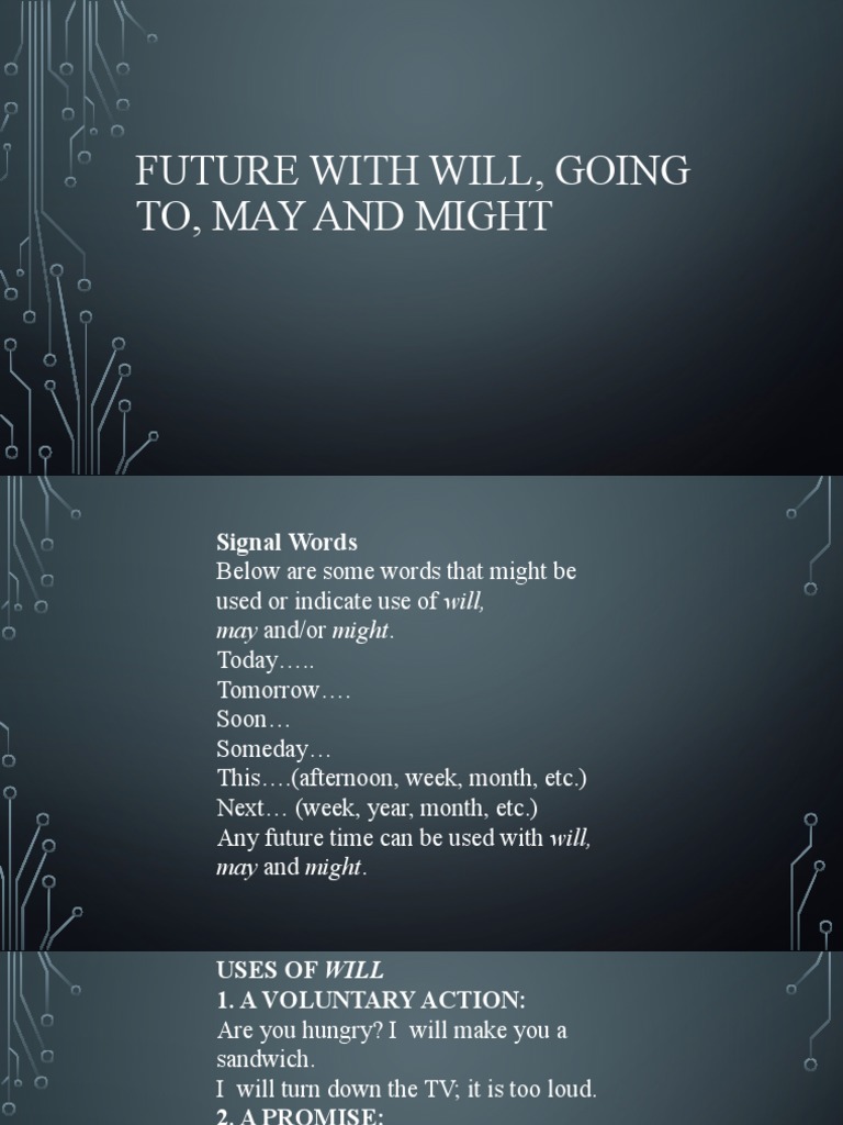 Future With Will, Going To, May | PDF