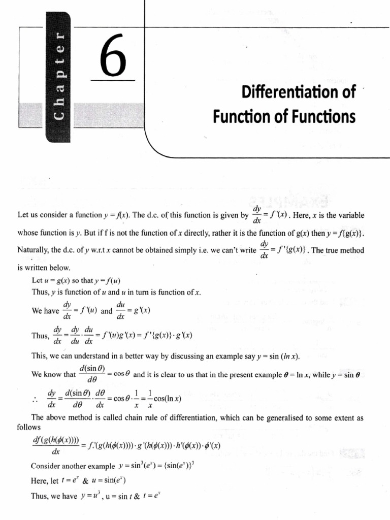 6-Differentiation of Function of Function (Vikas Rahi Concepts of Function and Calculus) | PDF
