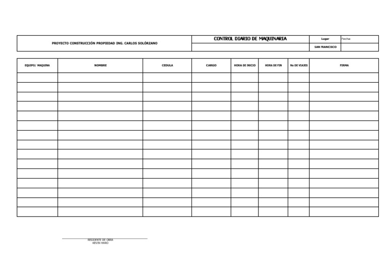 Control Horas Maquinaria | PDF