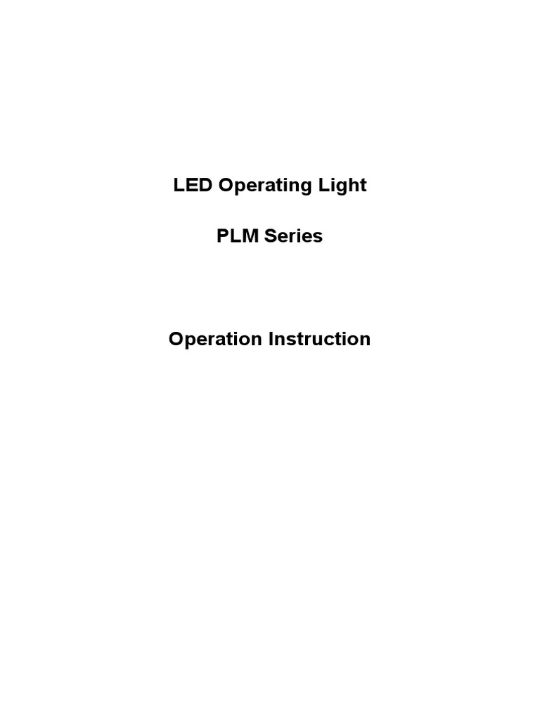 PLM Series LED Operating Light Guide | PDF | Lighting | Camera