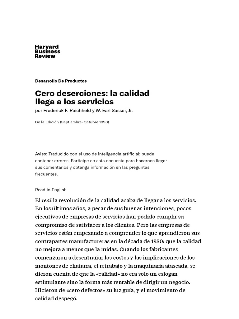 Cero Deserciones: Clave en Servicios | PDF | Business | Cliente