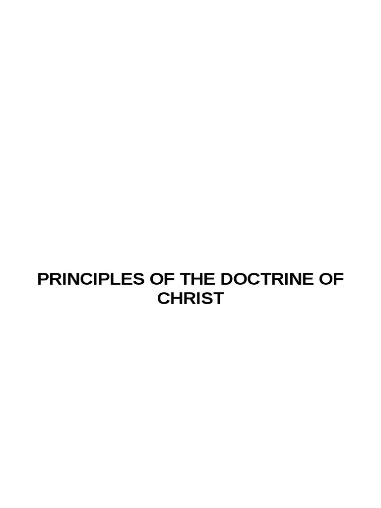 Principles of The Doctrine of Christ | PDF | Jesus | Baptism