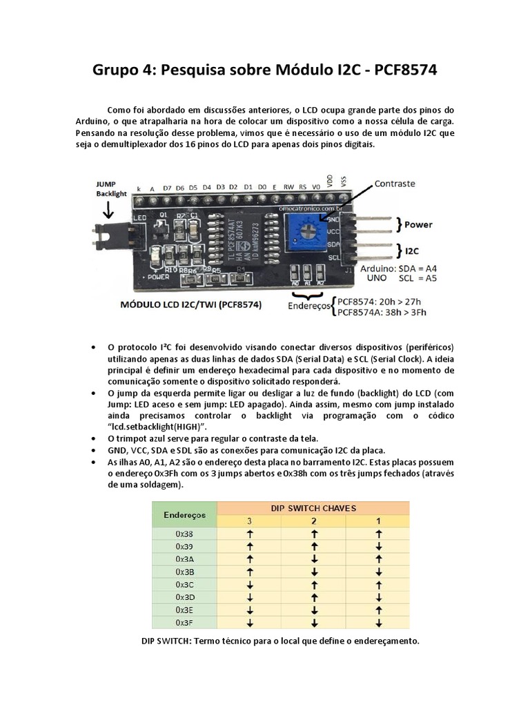 Módulo I2c | PDF | Eletrônicos | Informática