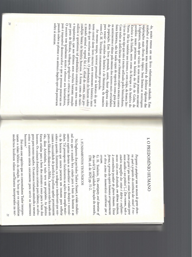 Texto 1 - O Predominio Do Humano - Keith Thomas | PDF