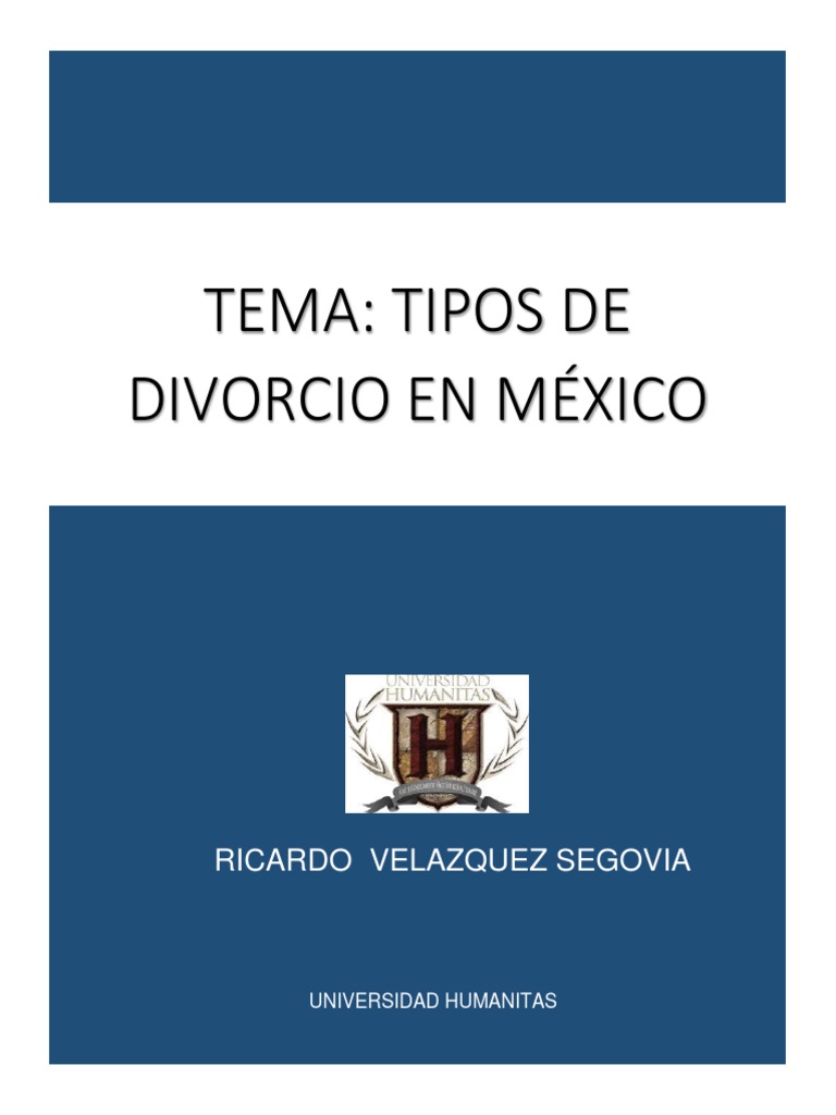 Tipos de Divorcio en México: Guía Completa | PDF | Divorcio | Matrimonio