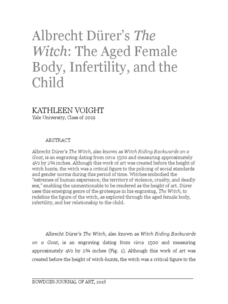 Witch: The Aged Female: Albrecht Dürer's The Body, Infertility, and The Child | PDF | Witchcraft